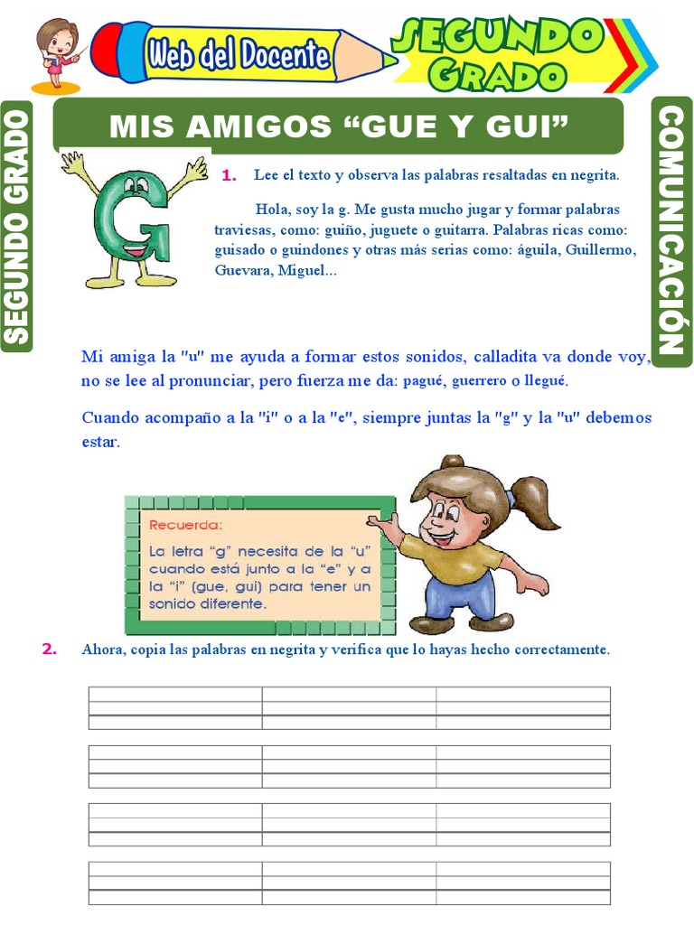 Actividades de Gue y Gui para Primaria | PDF