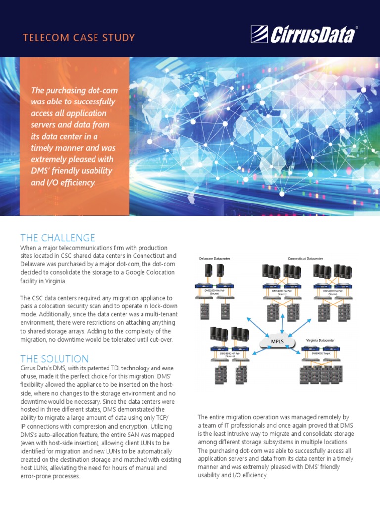 Telecom Case Study: The Challenge | PDF | Data Center | Computer Data Storage