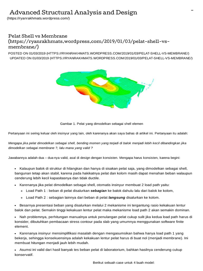 Pelat Shell Vs Membrane Advanced Structural Analysis and Design PDF ...