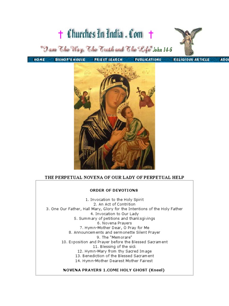 Noveena of Our Lady of Perpetual Help | PDF | Mary, Mother Of Jesus ...
