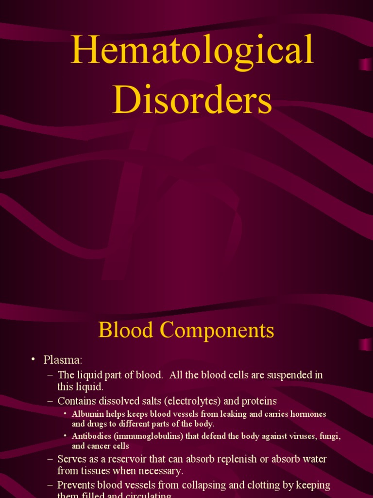 Hematological Disorders | PDF | Leukemia | Lymphoma