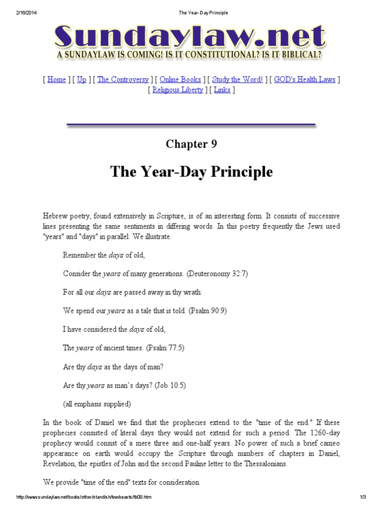 The Year-Day Principle | PDF | Daniel (Biblical Figure) | Revelation