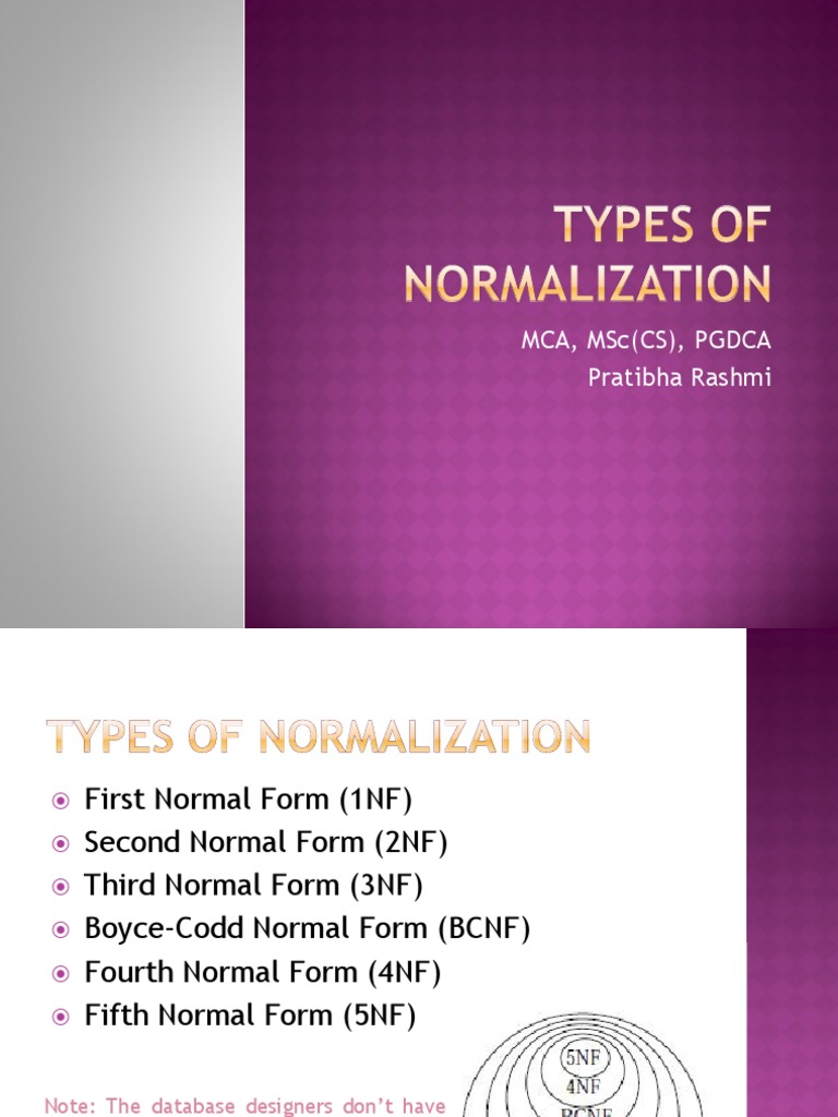 Types of Normalization | PDF | Data Model | Science And Technology