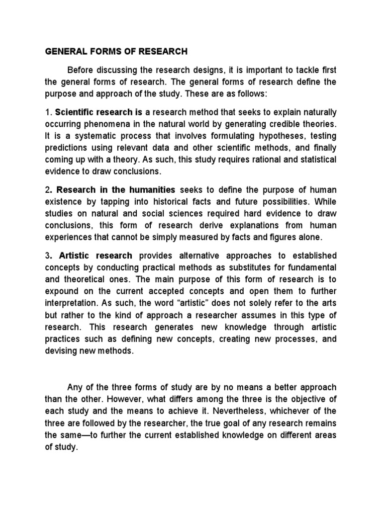 General Forms of Research | PDF | Scientific Method | Qualitative Research