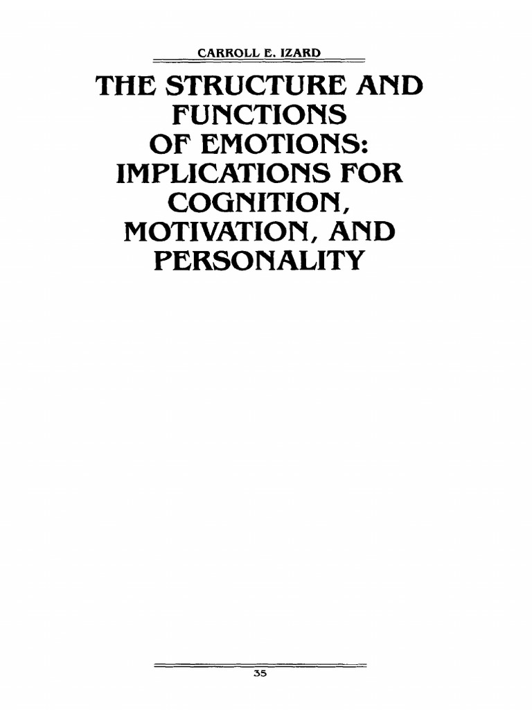 Carroll e Izard The Structure and Person PDF | PDF | Emotions | Perception
