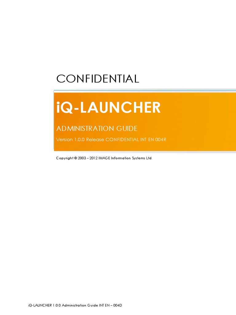 iQ-LAUNCHER 1 0 0 Administration Guide CONF INT EN 004R | PDF ...