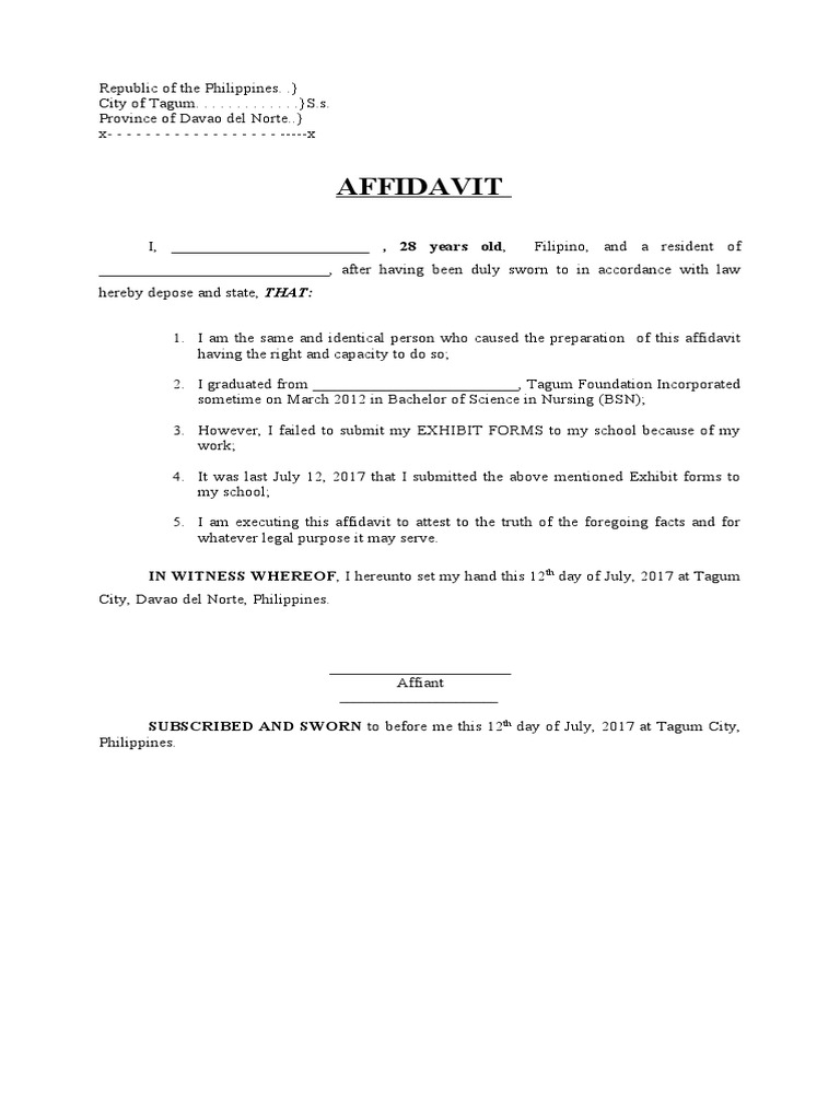 Affidavit of Exhibit Forms | PDF | Career & Growth | Wellness