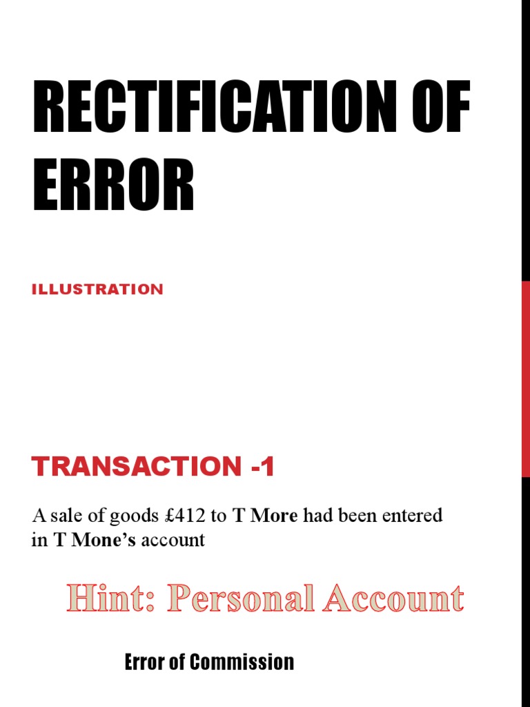 Rectification of Error-Illustration | Download Free PDF | Debits And ...