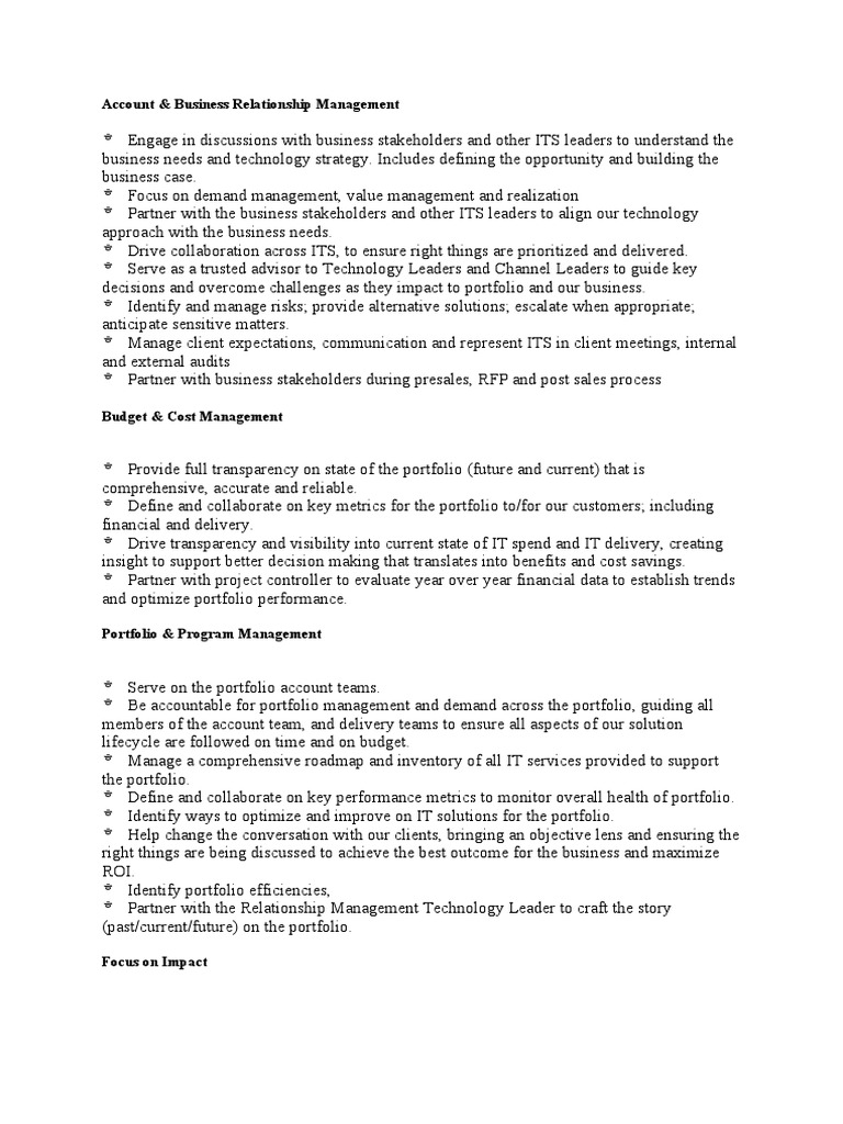 Account & Business Relationship Management | PDF | Life Cycle ...