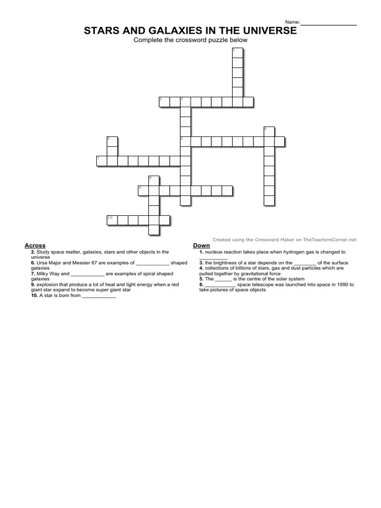 Crossword Puzzle Galaxies | PDF