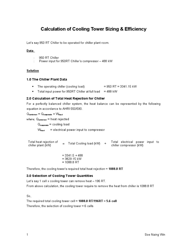 Cooling Tower Sizing & Efficiency Guide | PDF | Home Appliance | Machines