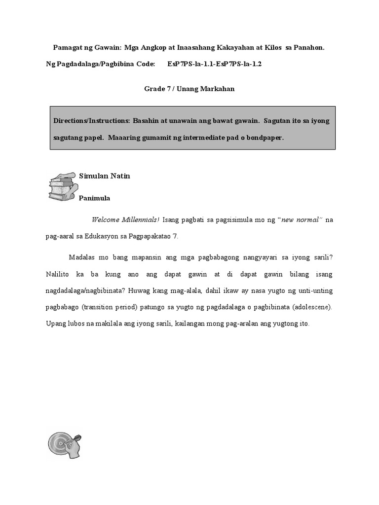 Esp 7 Q1W1 Module | PDF