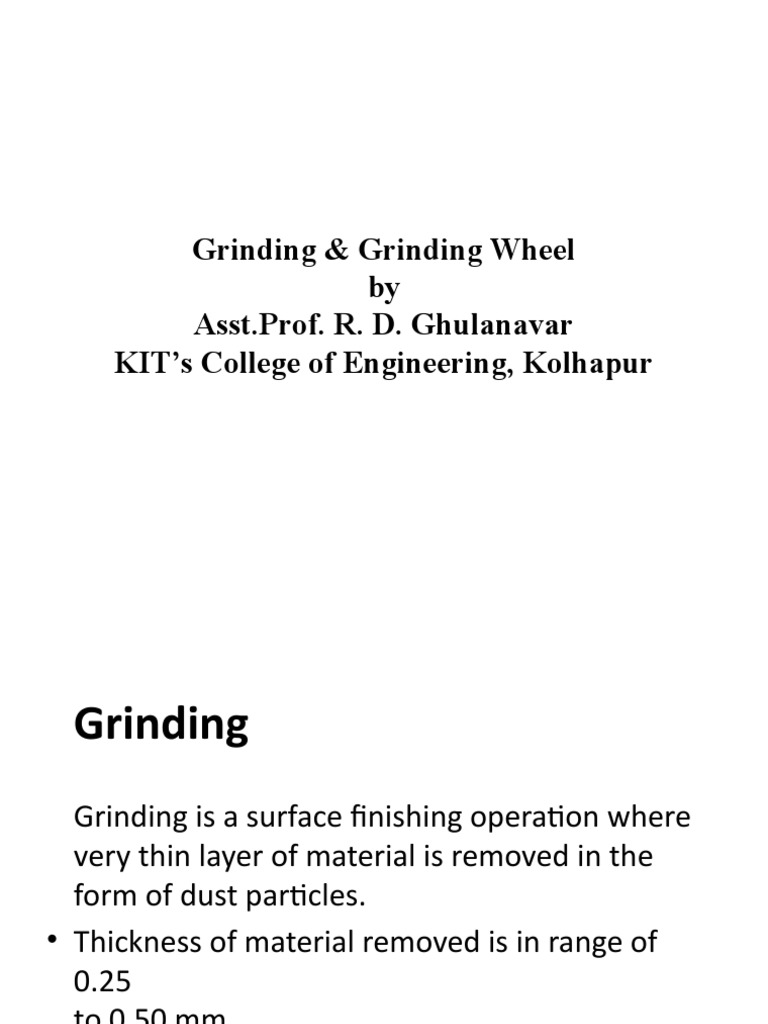 Grinding Technology and Wheel Selection | PDF