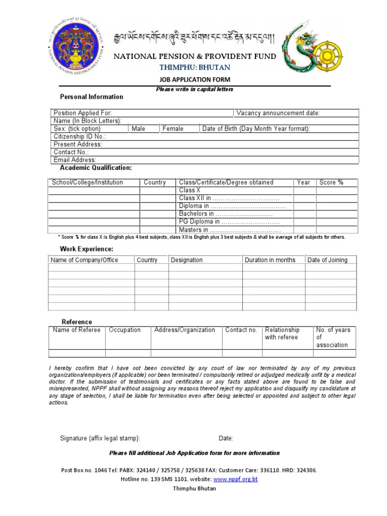 National Pension & Provident Fund: Personal Information | PDF ...