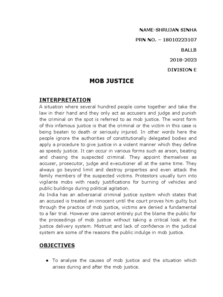 Mob Justice: Interpretation | PDF | Criminal Justice | Crime & Violence