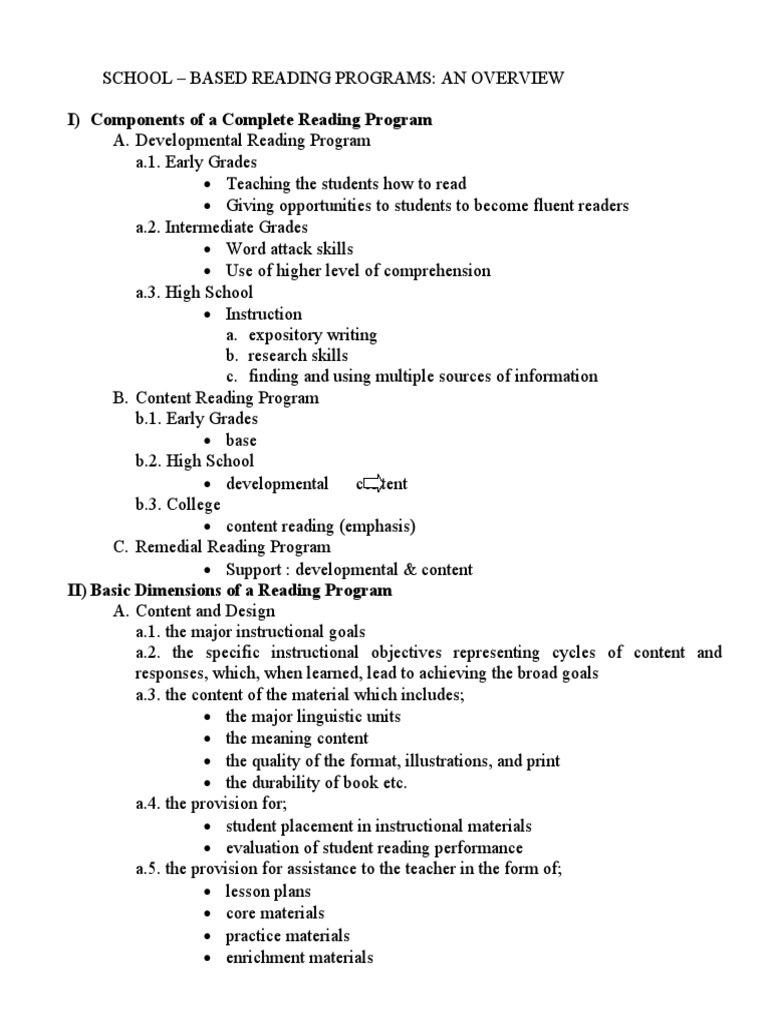 School - Based Reading Programs: An Overview | PDF | Reading Comprehension | Pedagogy