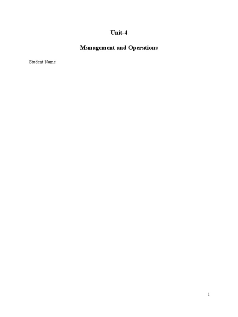 Management and Operations | Download Free PDF | Goal | Leadership