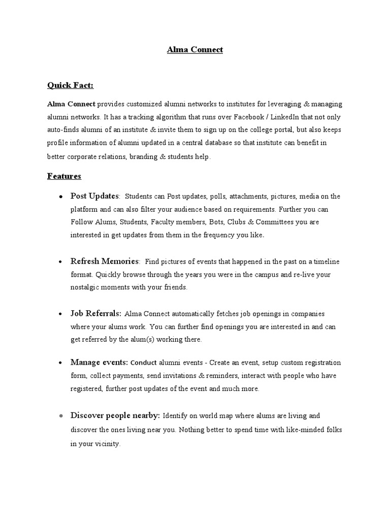 Alma Connect | PDF | Computers