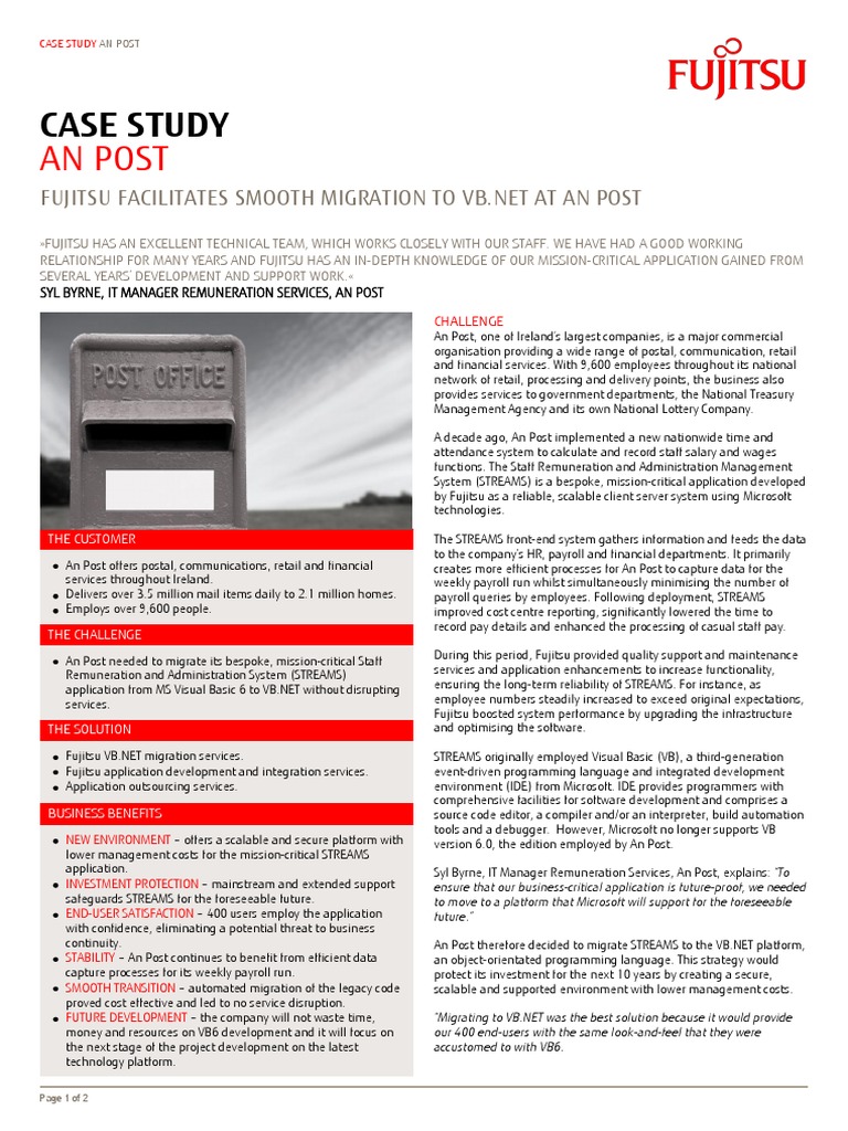 An Post: Case Study | PDF | Integrated Development Environment | Payroll