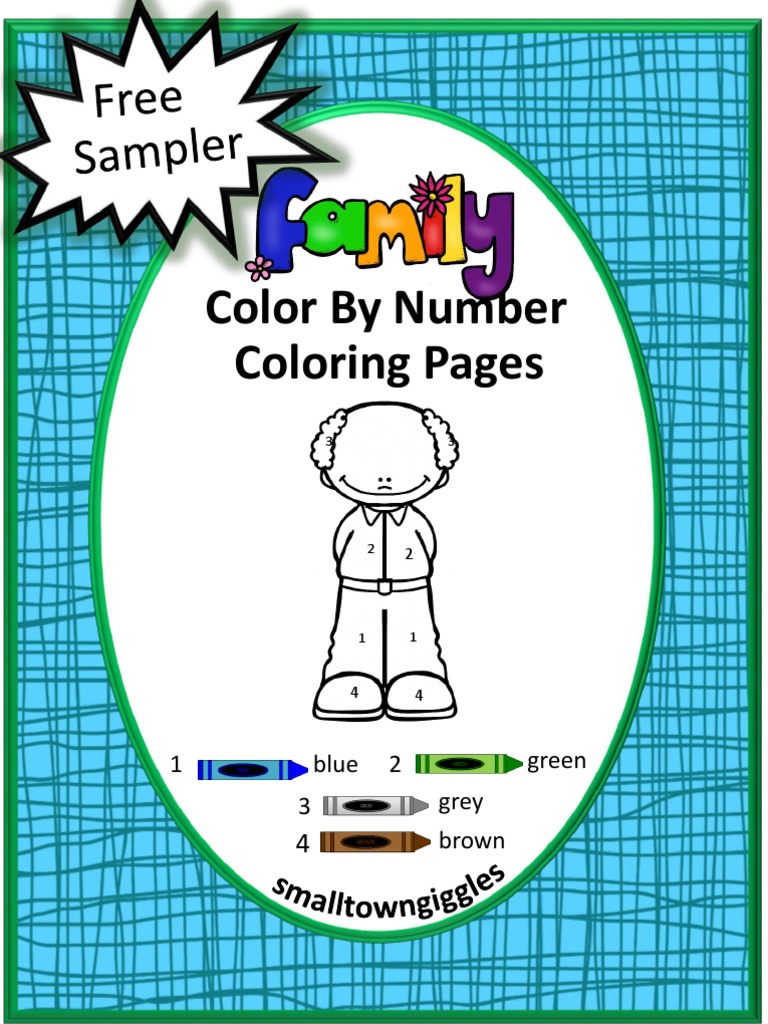 Color by Number Coloring Pages: 1 2 3 Blue Grey Green | PDF | Qualia ...