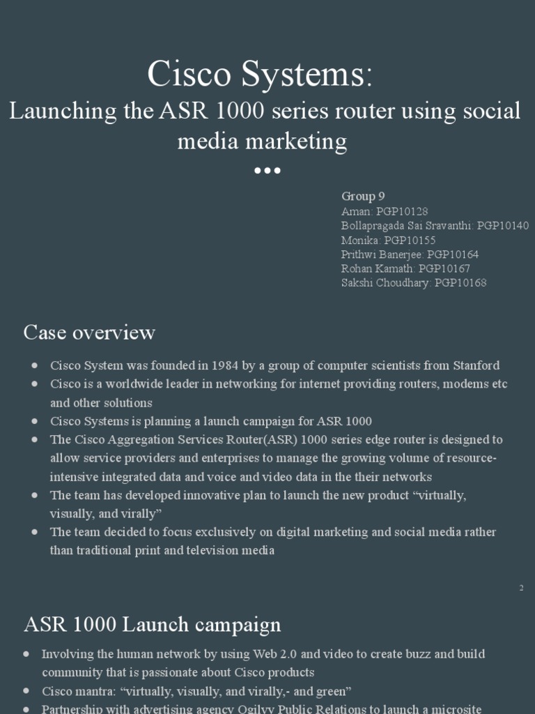 Cisco Systems:: Launching The ASR 1000 Series Router Using Social Media ...