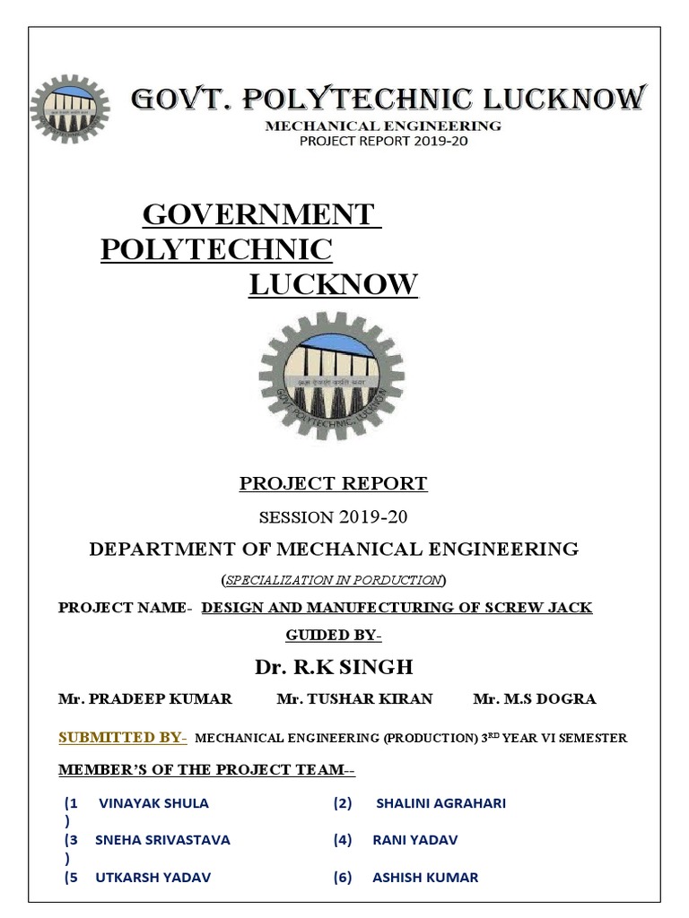 Final Year Project Report Govt. Polytechnic Lucknow | PDF ...