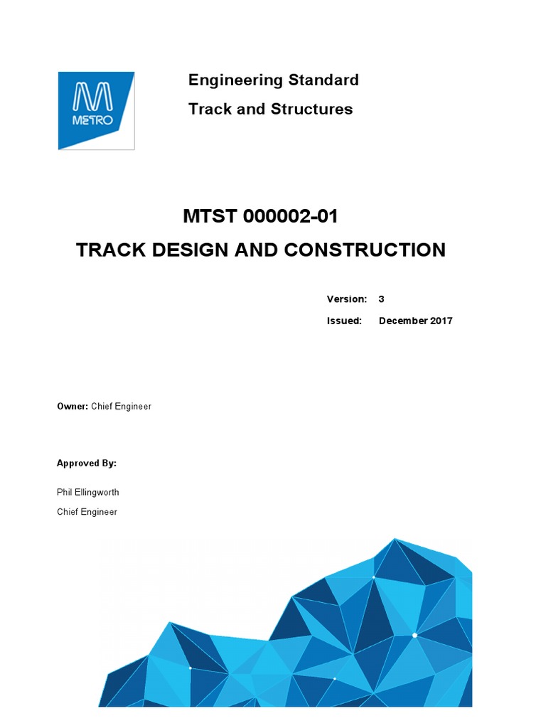 Metro Track Design and Construction Standards | PDF | Track (Rail ...