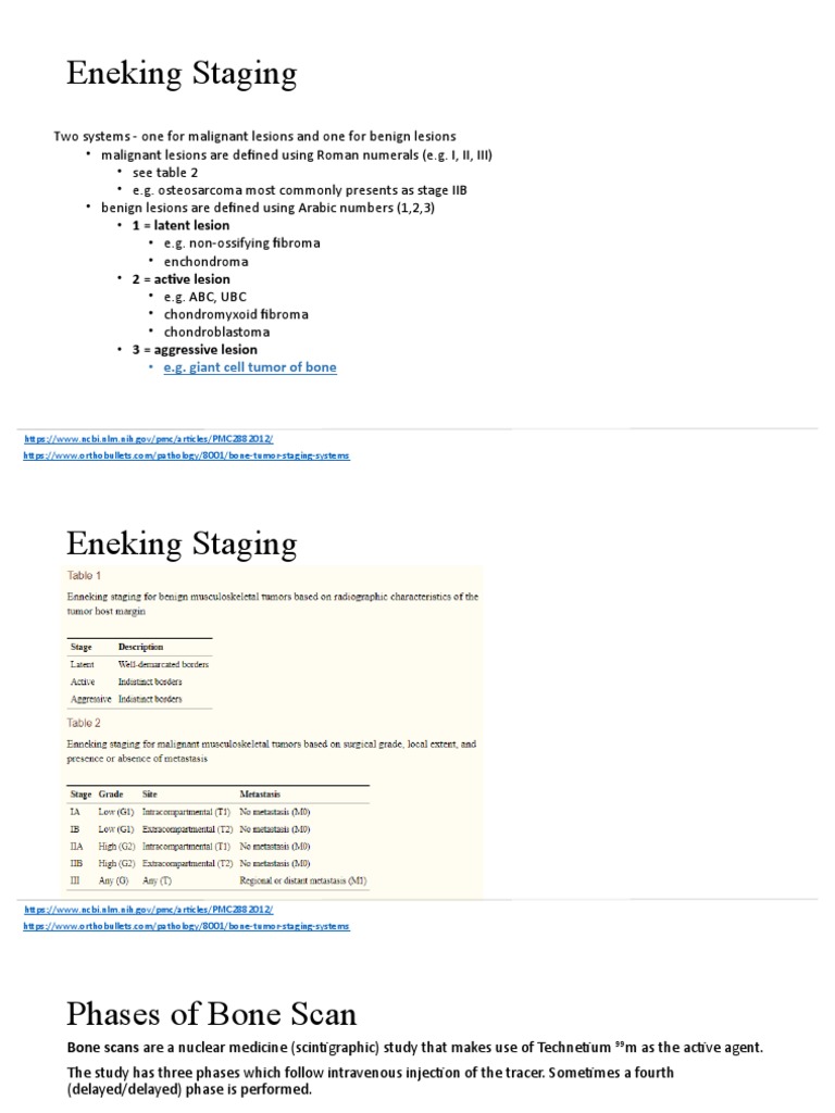 Eneking Staging: - E.G. Giant Cell Tumor of Bone | PDF | Neoplasms | Cancer