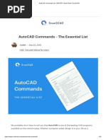 AutoCAD Commands Cheat Sheet | PDF