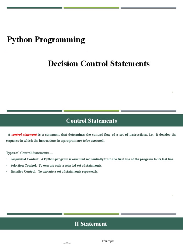 02 Decision Control Statements | PDF | Control Flow | Computer Programming