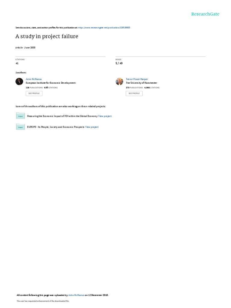 Understanding why IS projects fail | PDF | Project Management | Risk