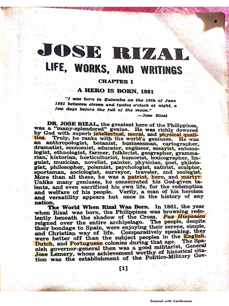 Jose Rizal Chapters 1 - 4 PDF | PDF