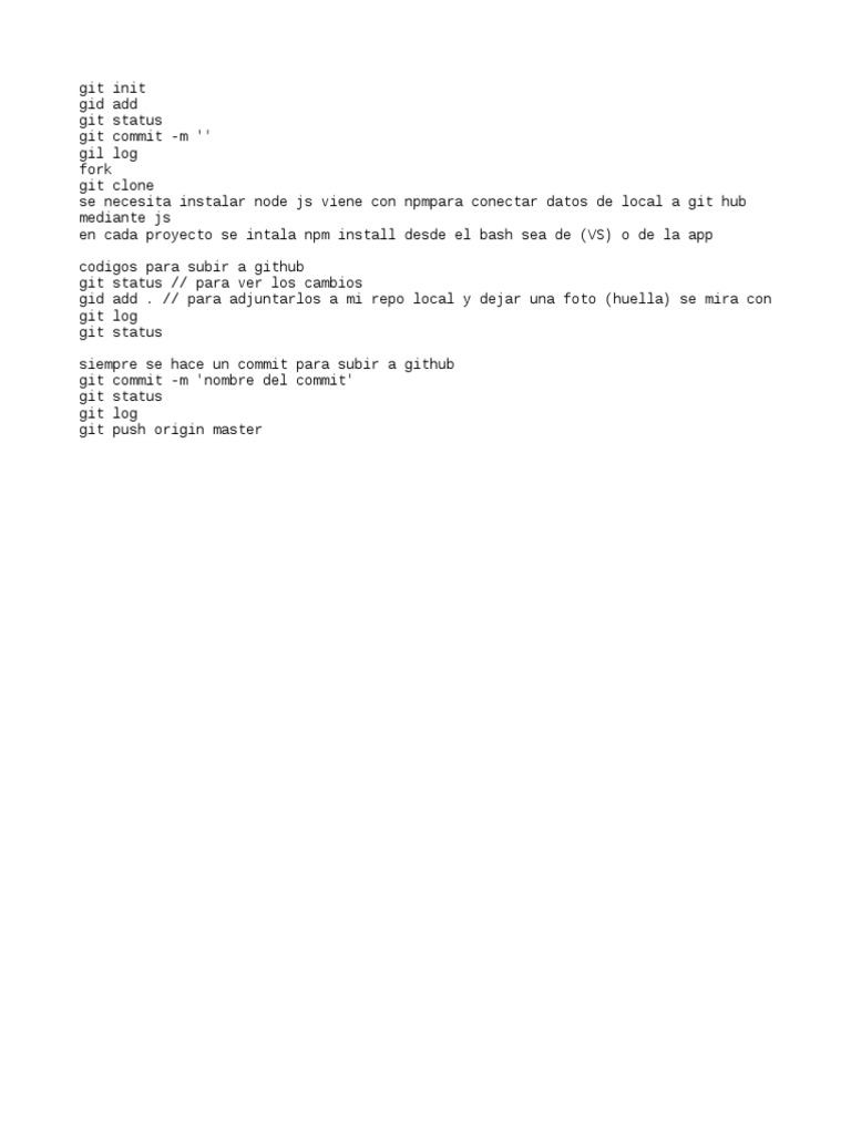 Guía Básica para Subir Proyectos a GitHub | PDF