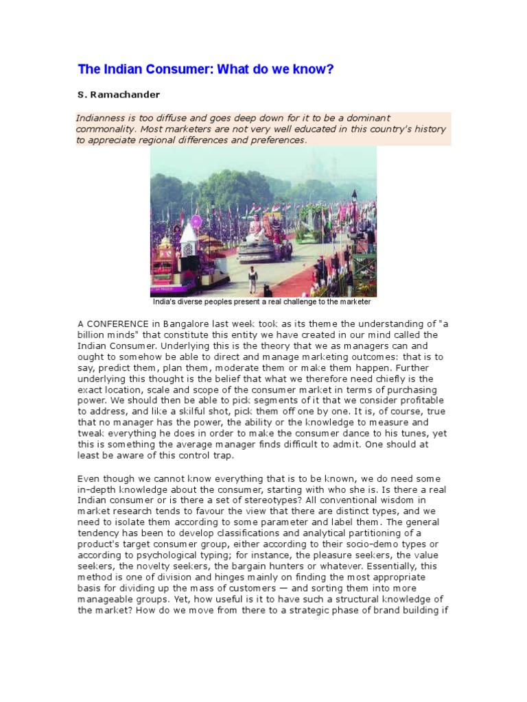 The Indian Consumer | PDF | Brand | Consumer Behaviour