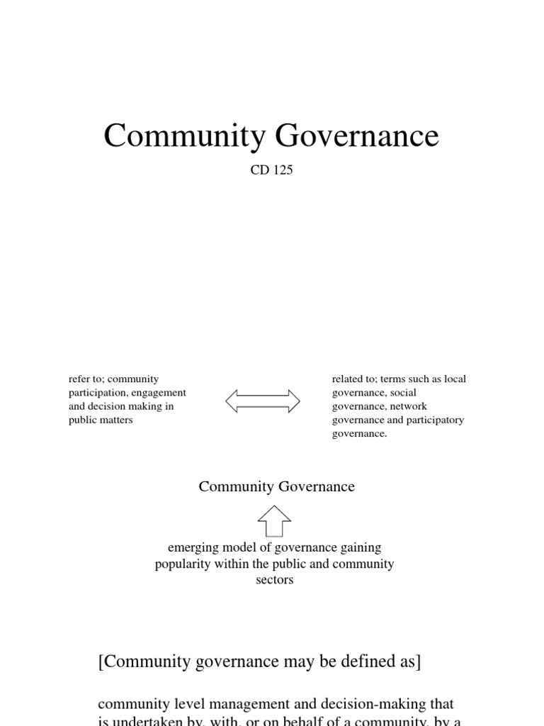 Community Governance | PDF | Governance | Community