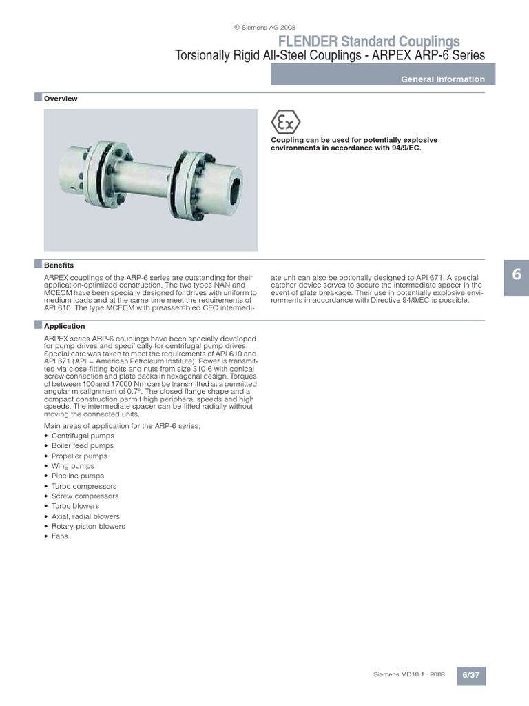 FLENDER Standard Couplings: Torsionally Rigid All-Steel Couplings ...