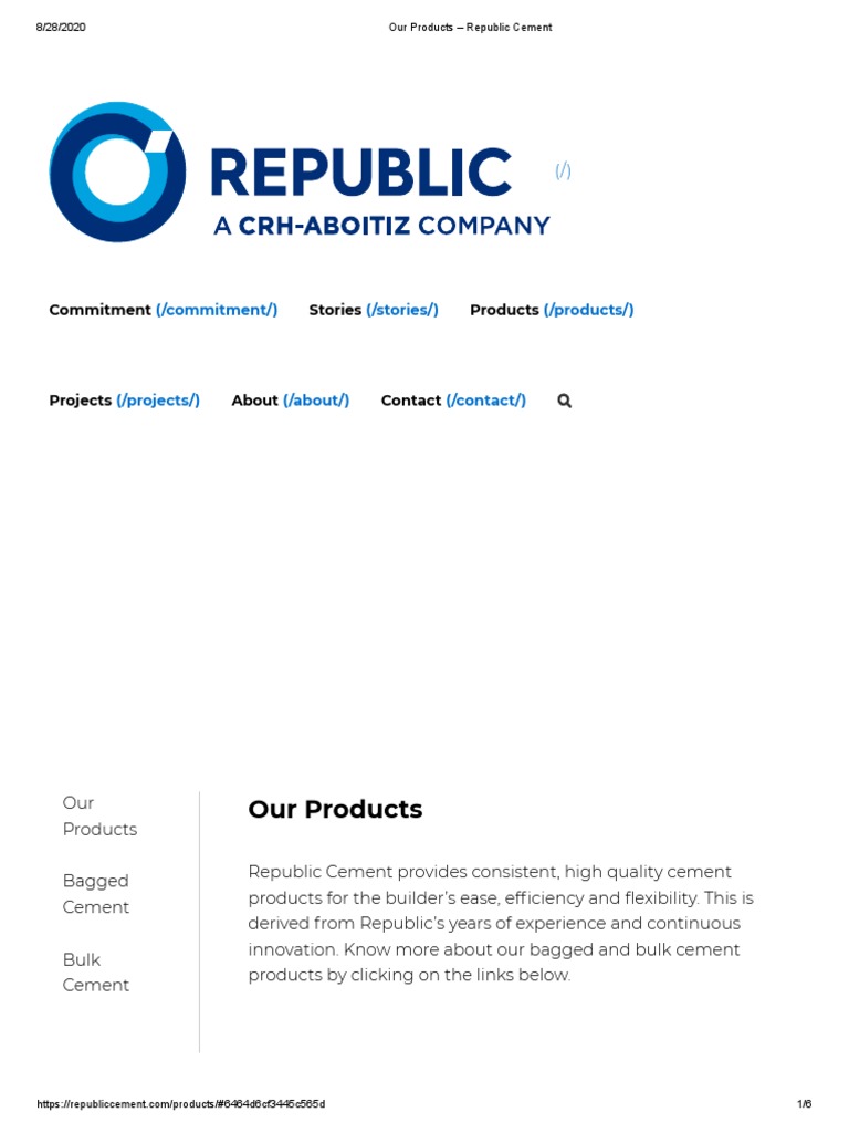 Our Products - Republic Cement | PDF | Concrete | Cement