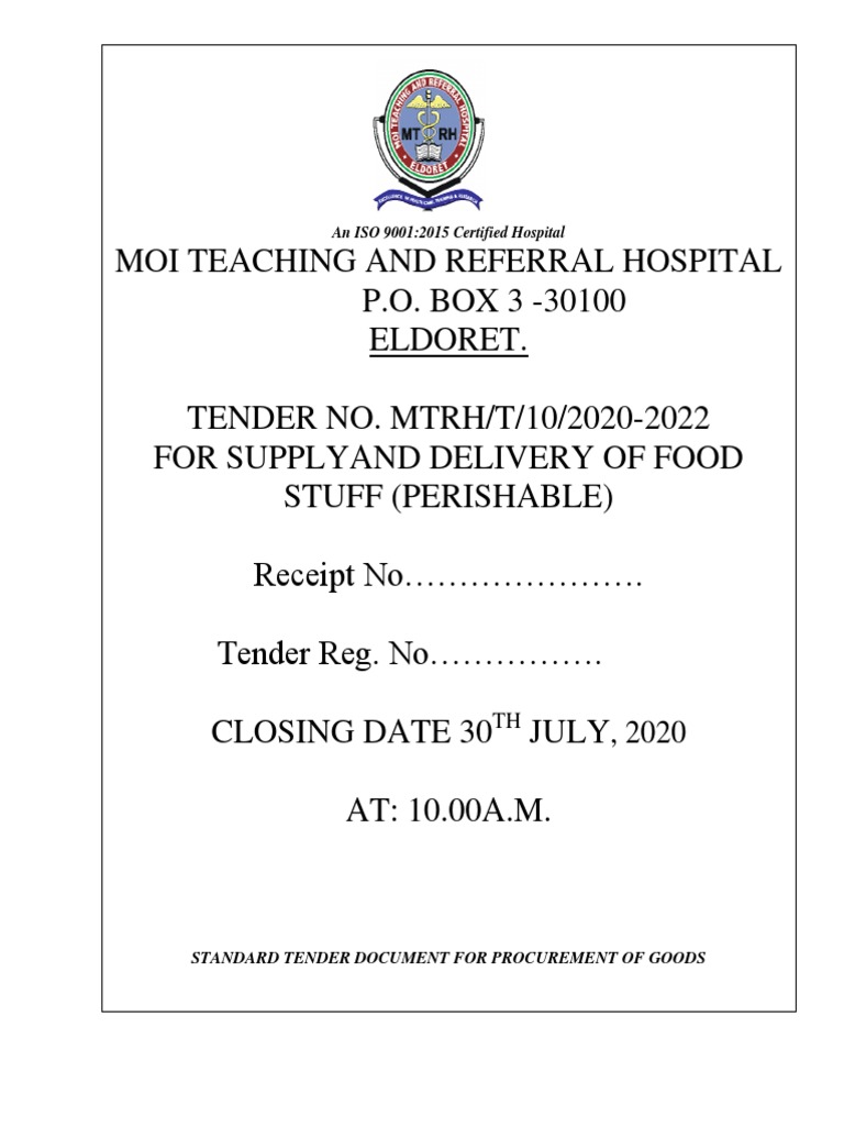 Tender For Food Stuff (Perishable) PDF | PDF | Specification (Technical ...