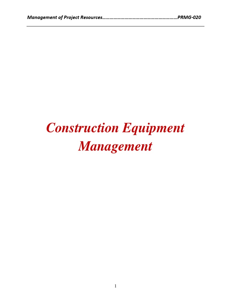 Construction Management PDF | PDF | Book Value | Depreciation