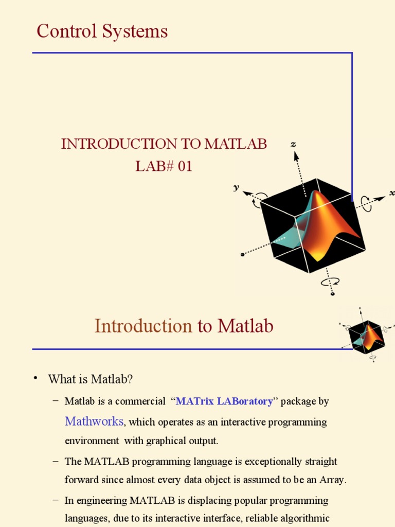 LAB 01 Intro To Matlab | PDF | Matlab | Matrix (Mathematics)