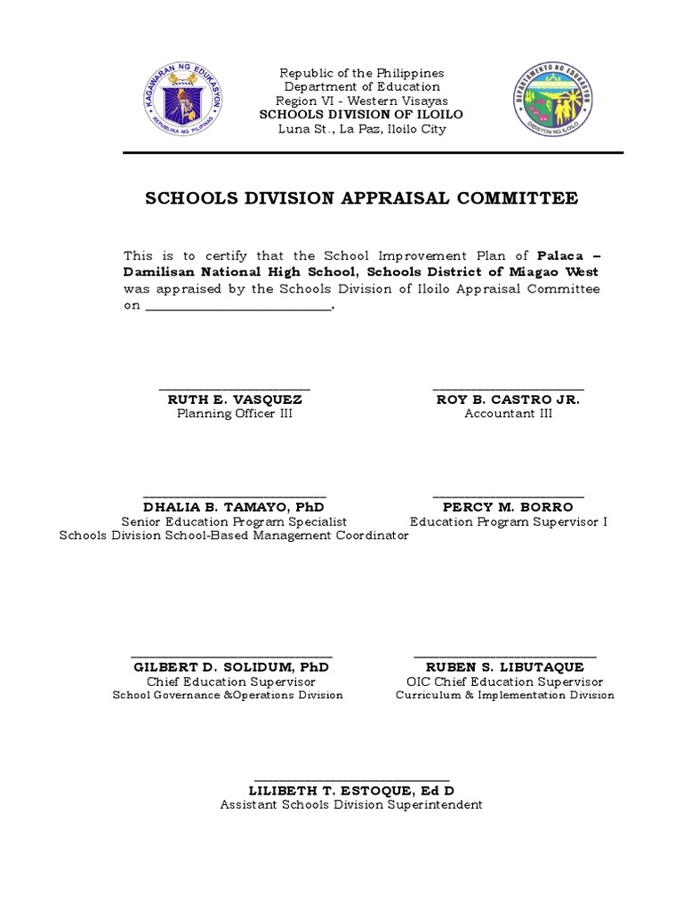 Division Appraisal Template | PDF