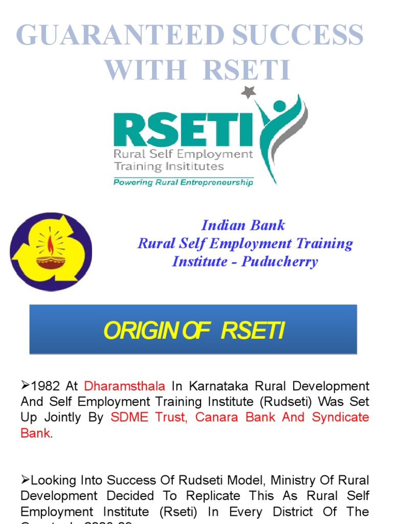 Indian Bank Rseti | PDF | Employment | Economies