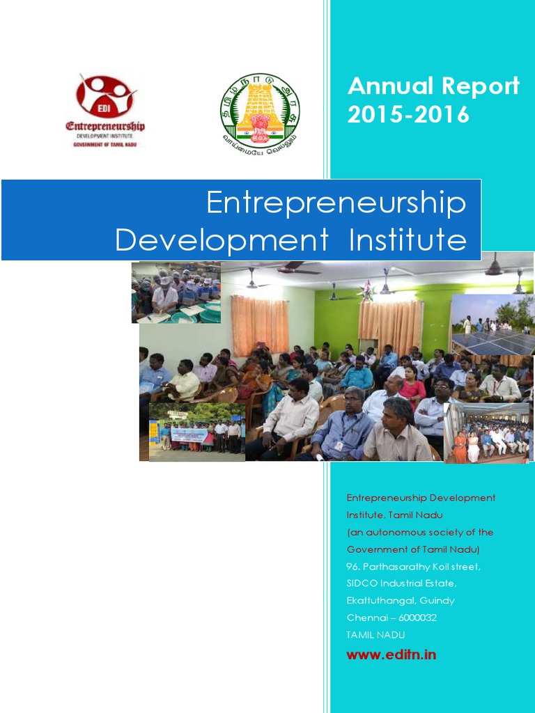 EDI Annual Report-11.12.2016. Addl | PDF | Entrepreneurship | Business