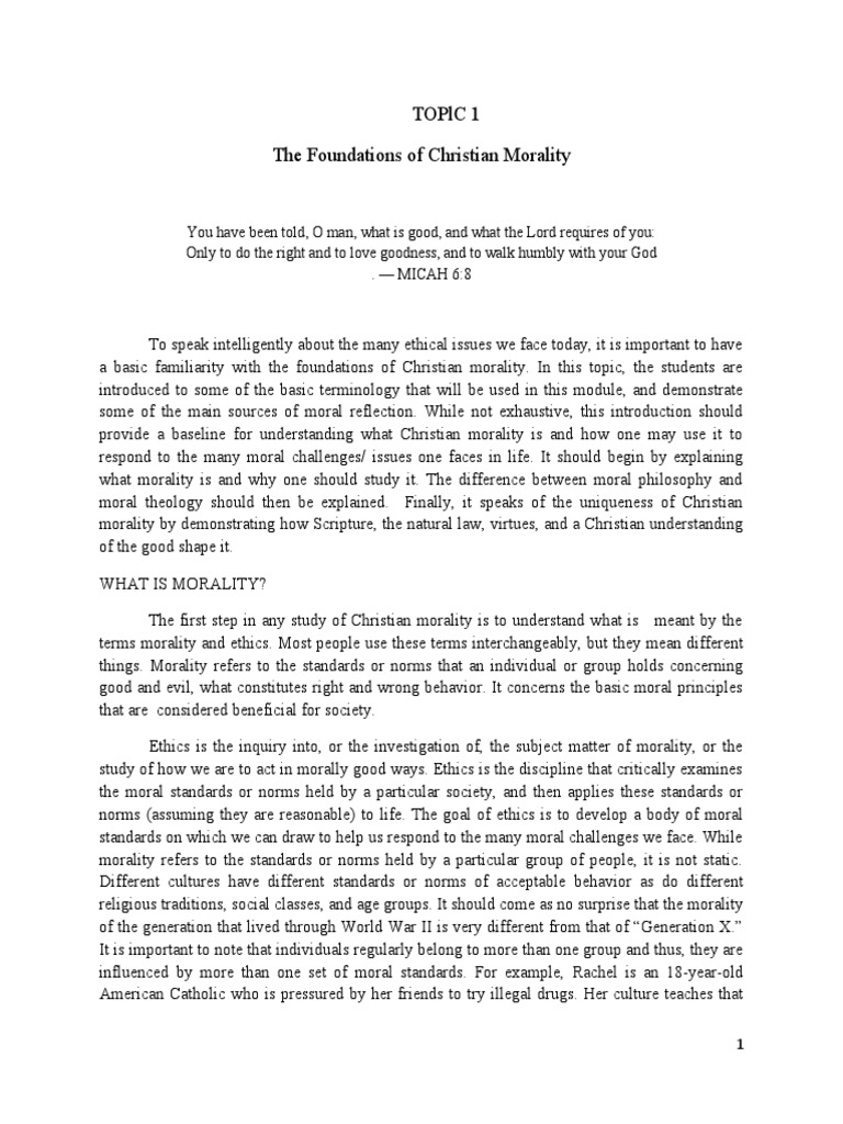 Foundations of Christian Morality: An Introduction to Key Concepts and ...