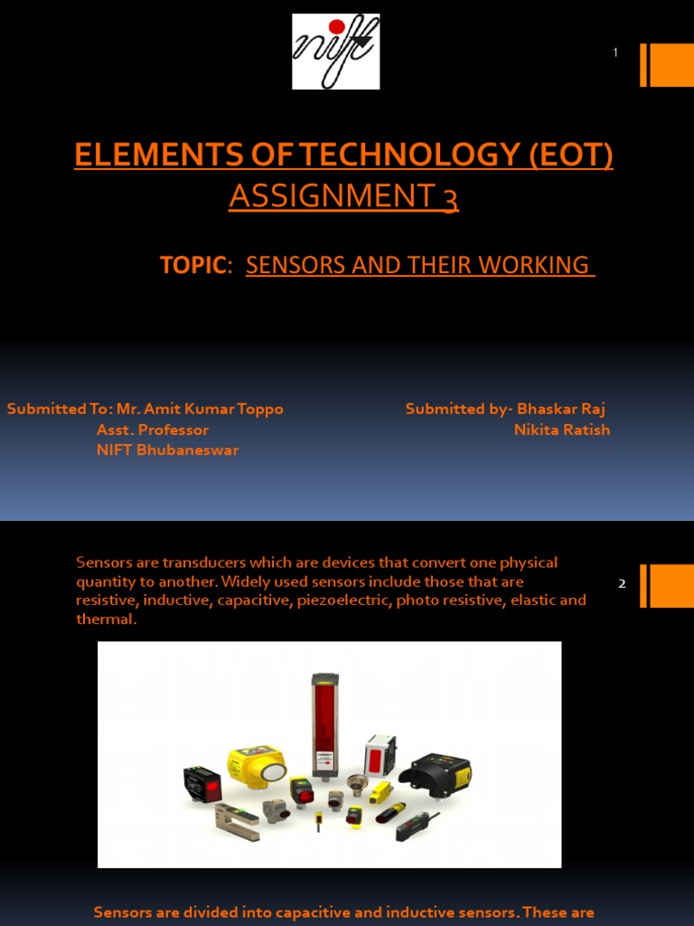 Elements of Technology (Eot) : Assignment 3 | PDF | Capacitor | Sensor