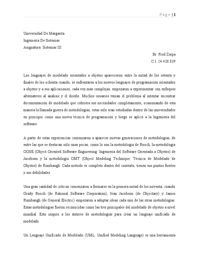 Análisis de Los Diferentes Modelos de Objetos | PDF | Lenguaje de ...