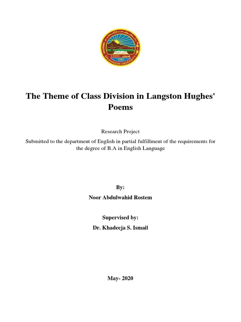 The Theme of Class Division in Langston Hughes' Poems | PDF | Harlem ...