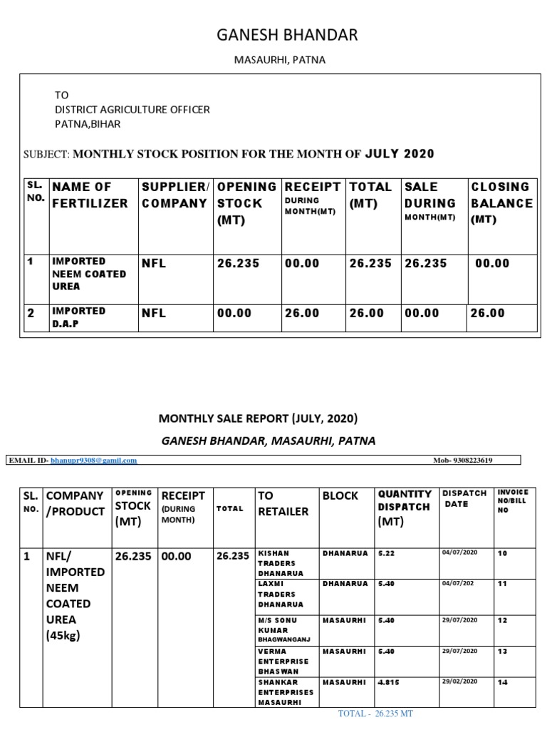 July Report | PDF | Business