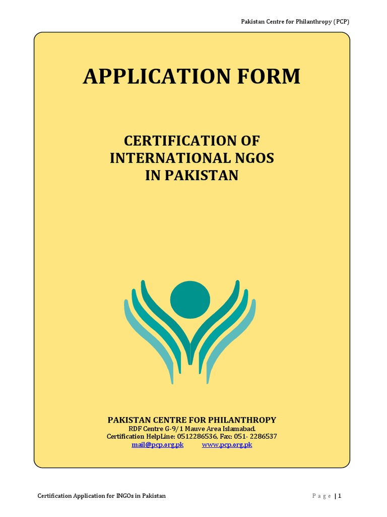 INGO Application Form | PDF | Nonprofit Organization | Pakistan