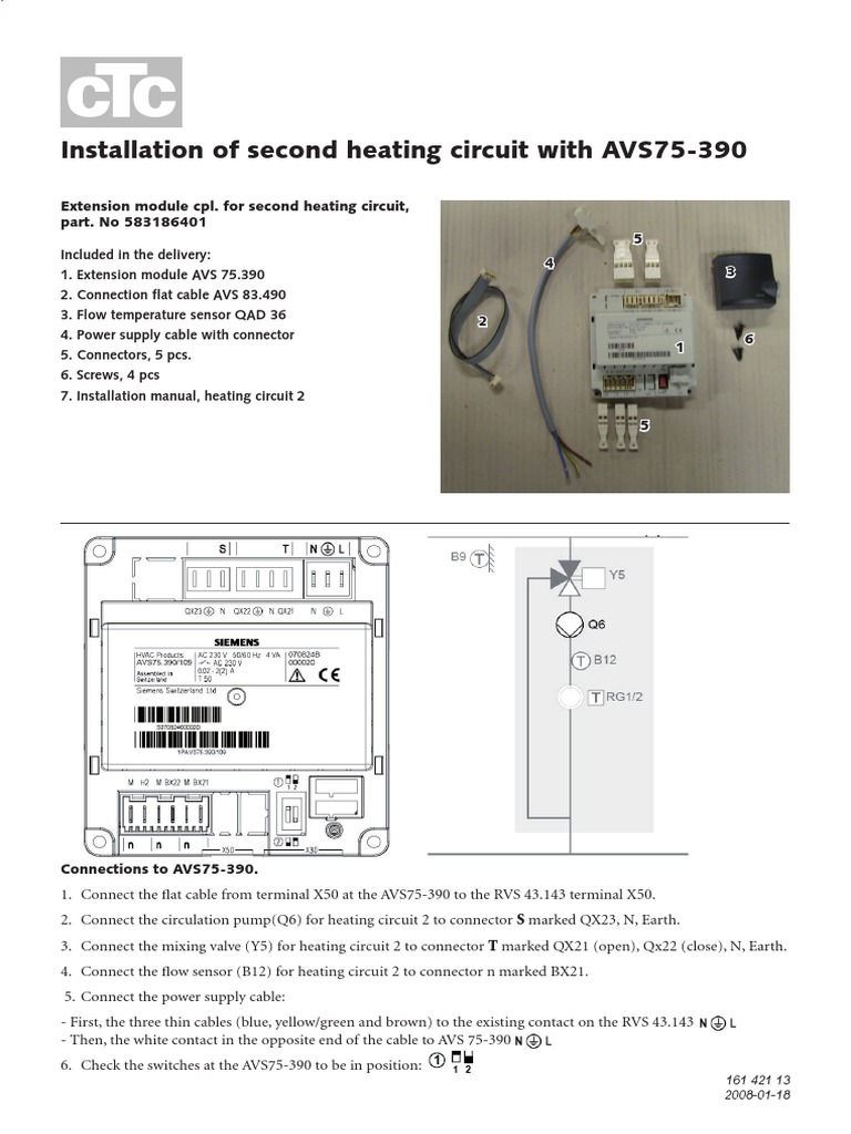 Monteringsanvisning-Extension Module Cpl. For Second Heating Circuit ...